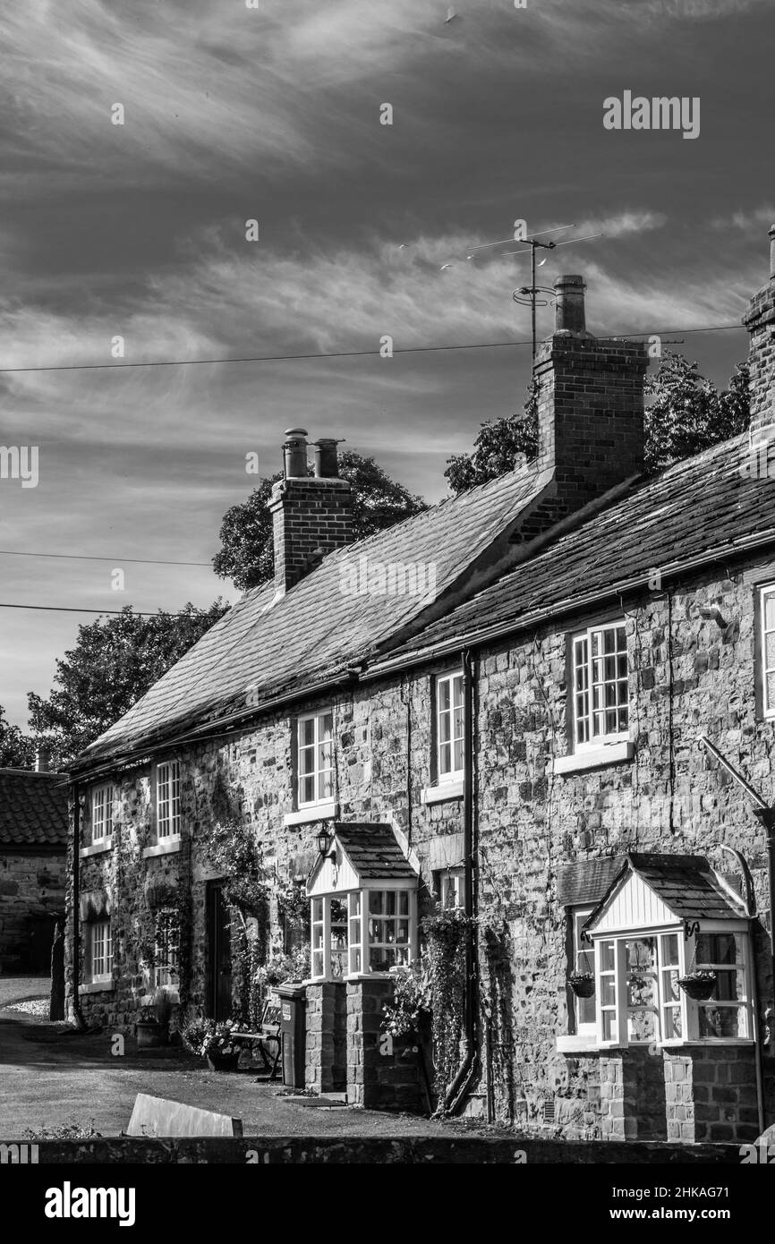 Old cottages village in Black and White Stock Photos & Images - Alamy