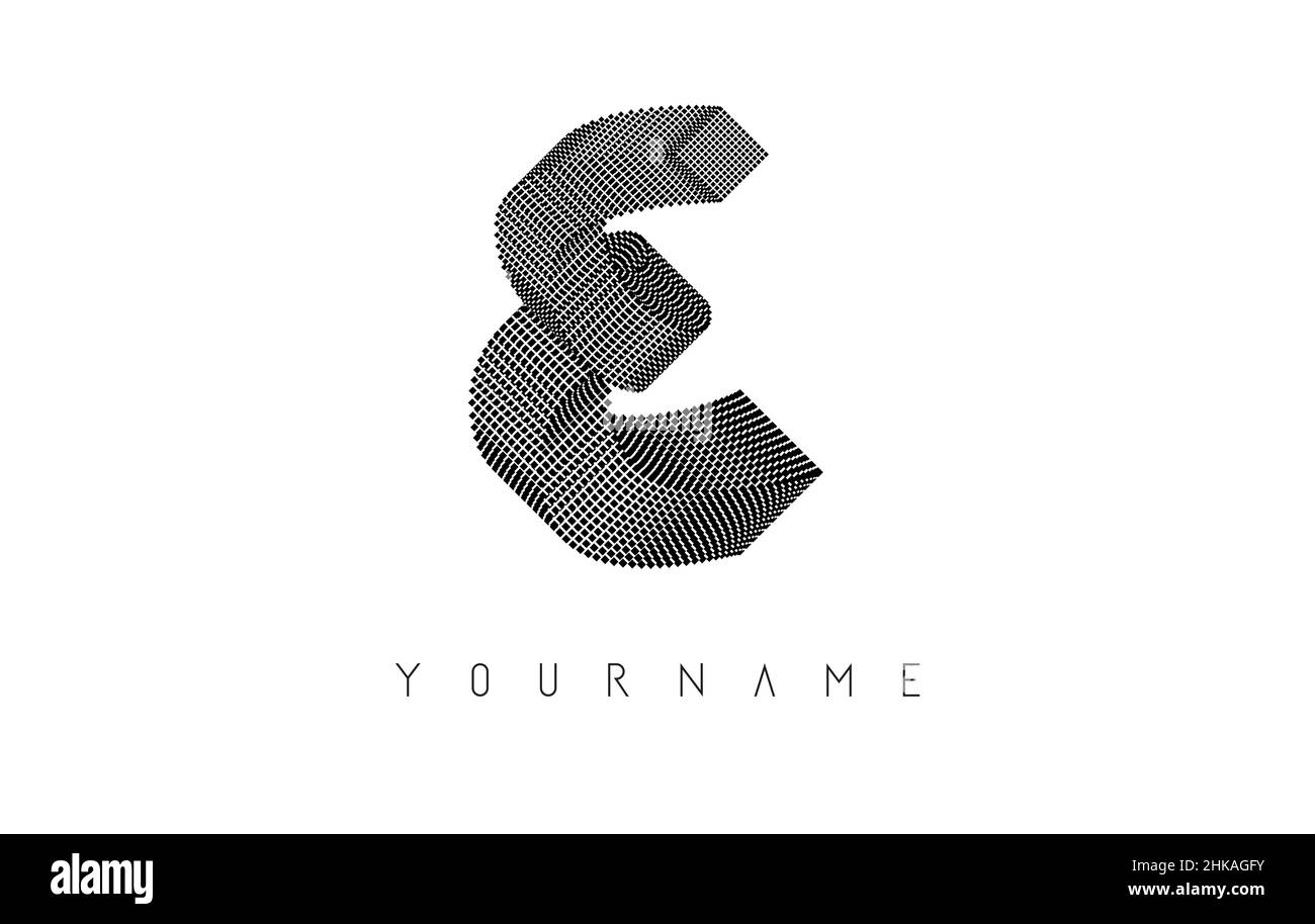 Letter E Logo with geometric 3d shape. Geometric vector illustration ...