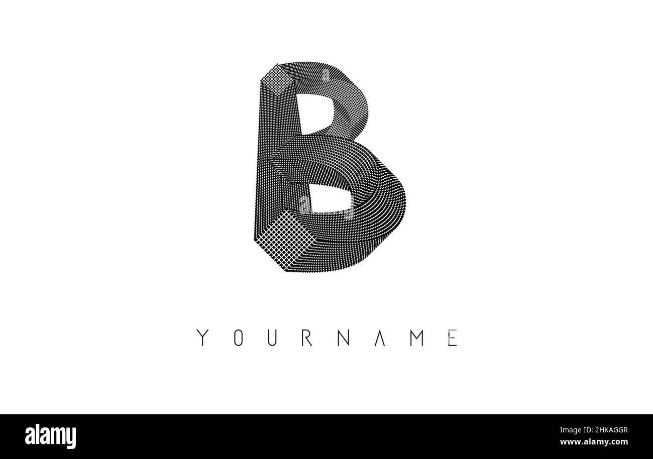 Letter B Logo with geometric 3d shape. Geometric vector illustration ...