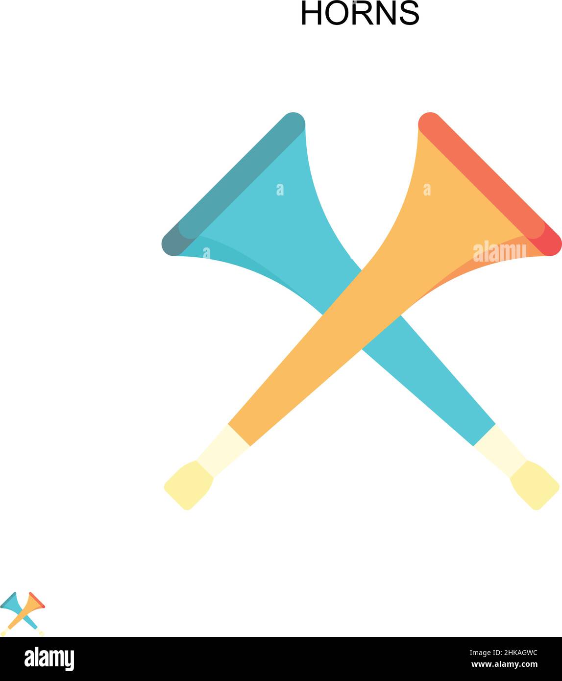 Horns Simple vector icon. Illustration symbol design template for web ...