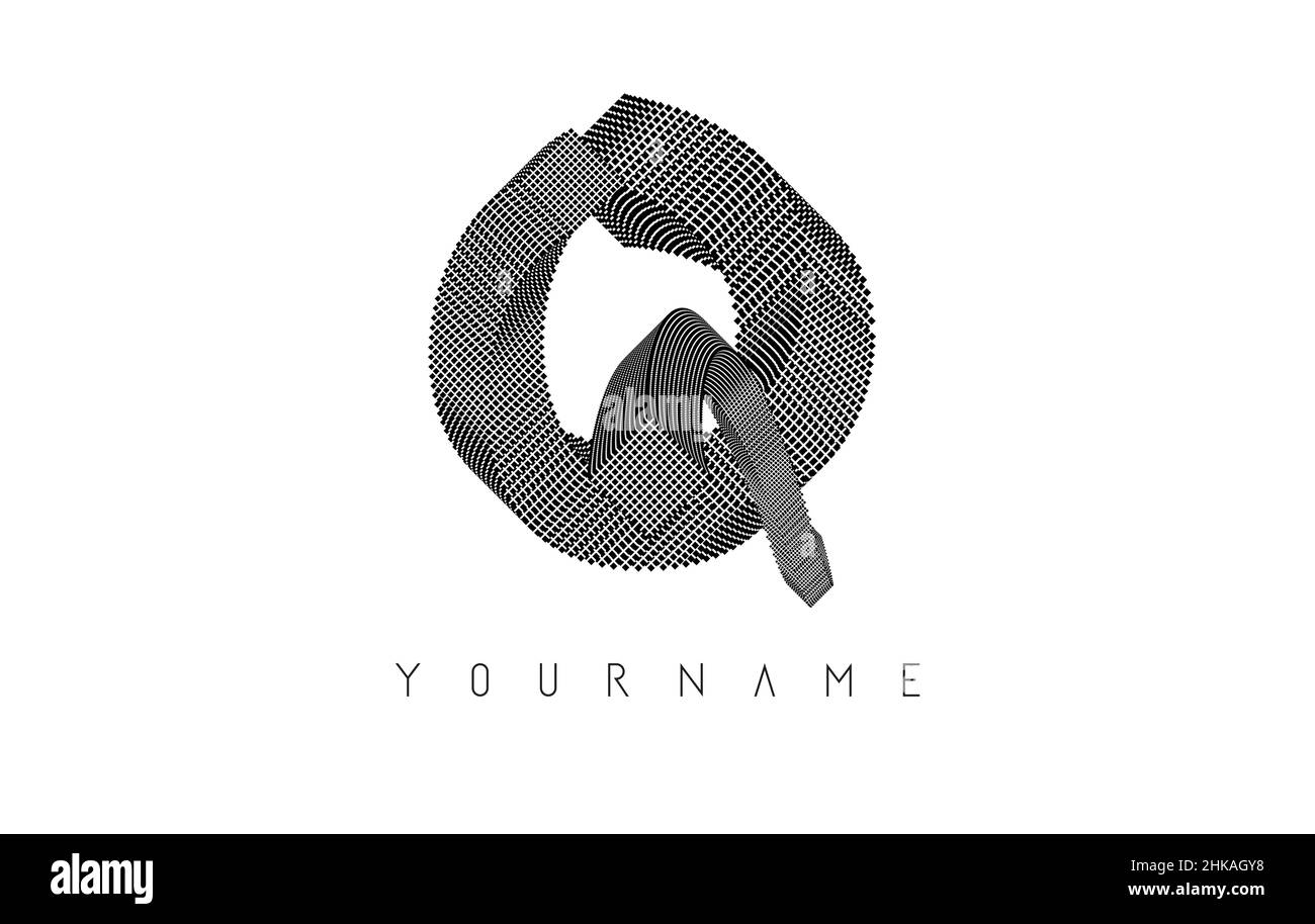 Letter Q Logo with geometric 3d shape. Vector illustration with luxury ...