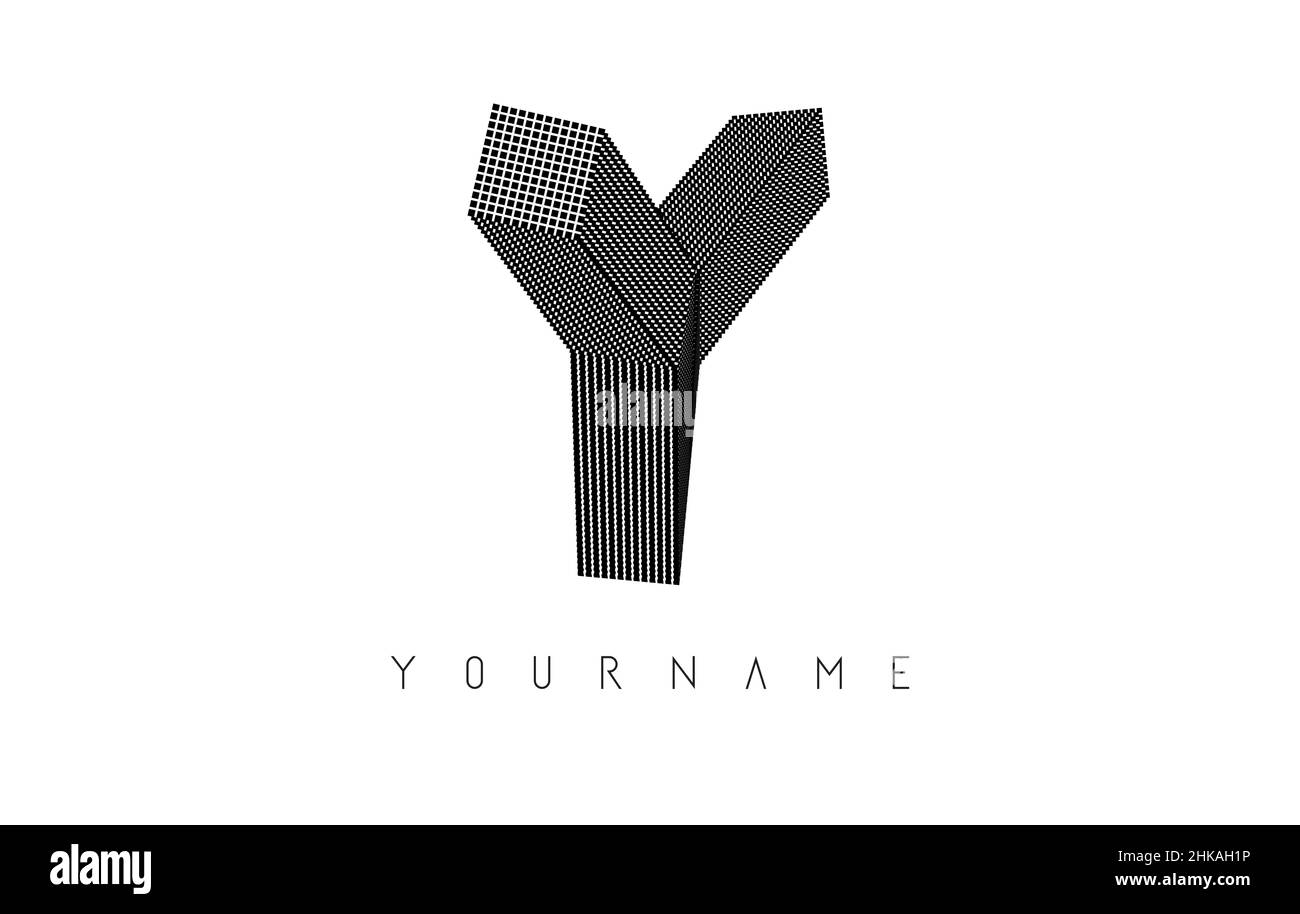 Letter y Logo with geometric 3d shape. Vector illustration with luxury ...