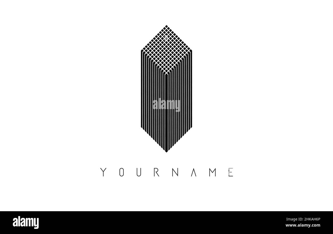 Letter I Logo with geometric 3d shape. Geometric vector illustration ...