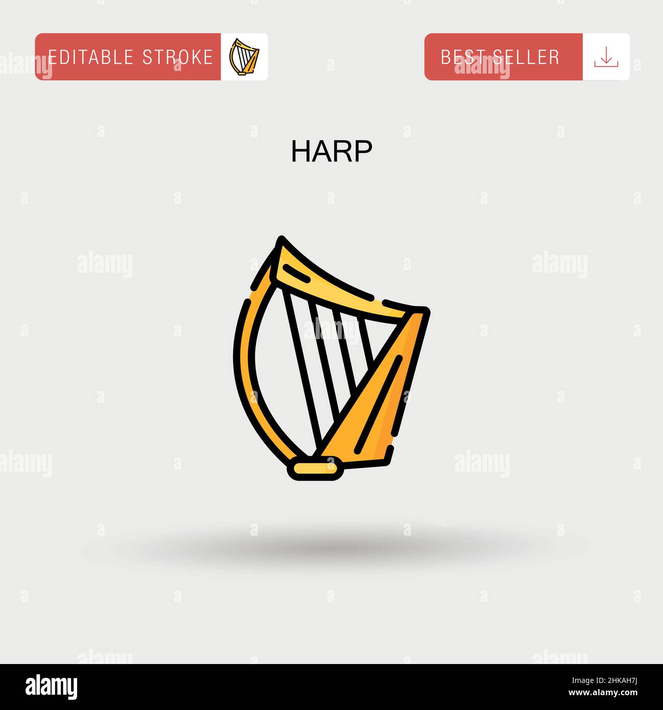 Harp isolated black background Stock Vector Images - Alamy