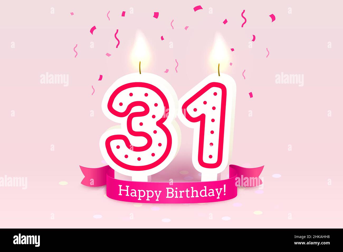 Happy Birthday years. 31 anniversary of the birthday, Candle in the ...