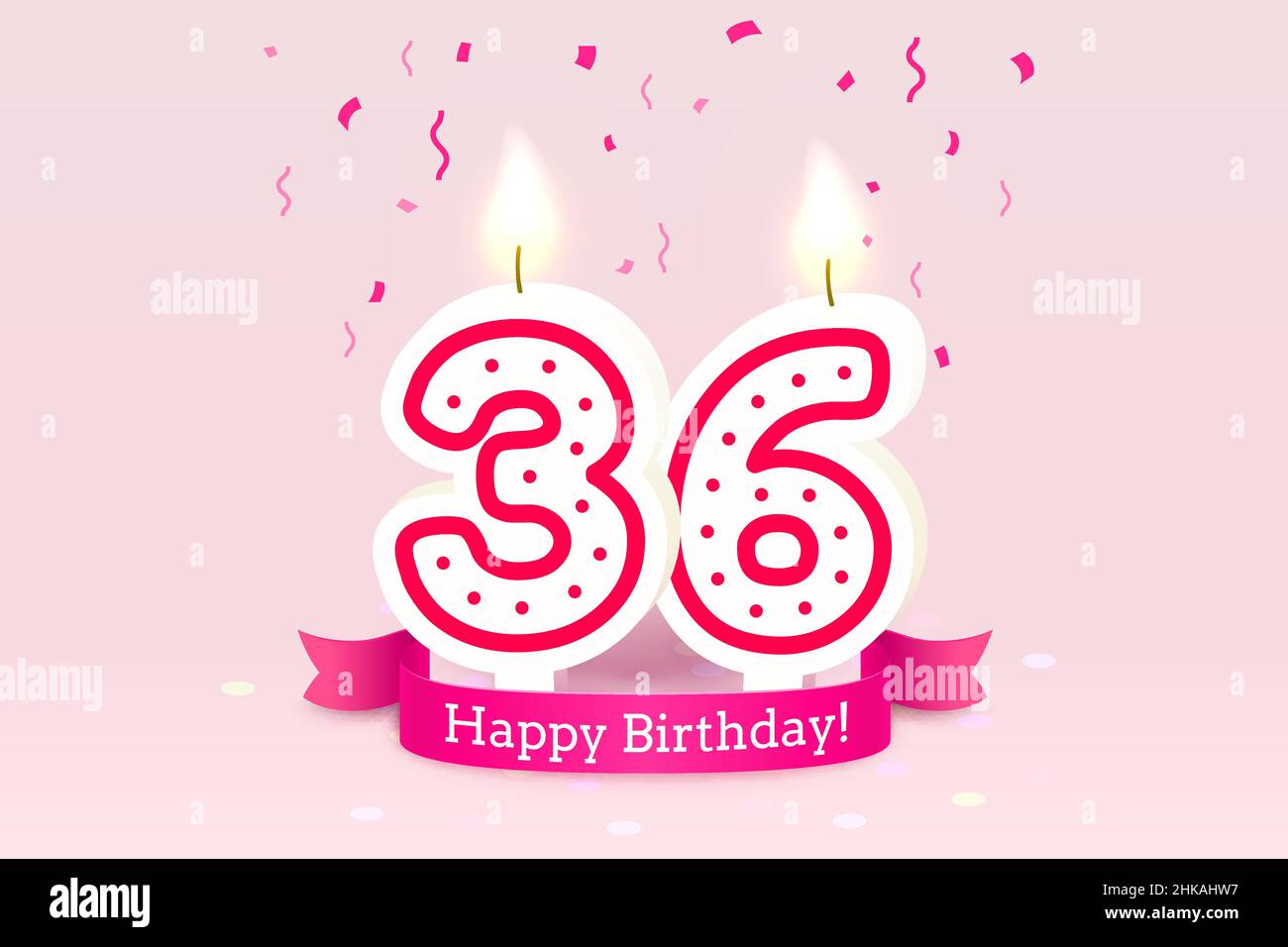 Happy Birthday years. 36 anniversary of the birthday, Candle in the ...