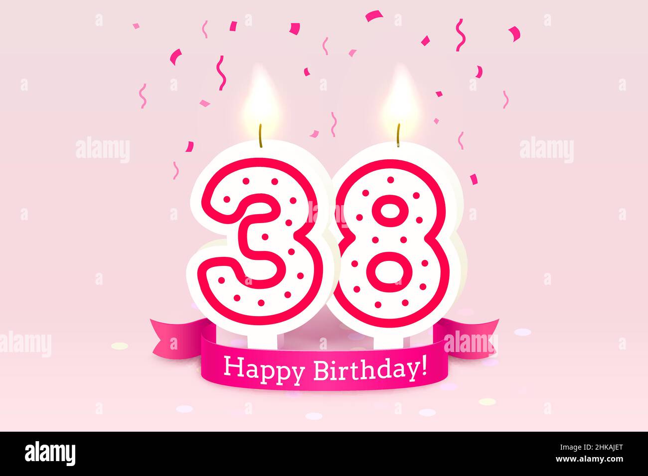 Happy Birthday years. 38 anniversary of the birthday, Candle in the ...