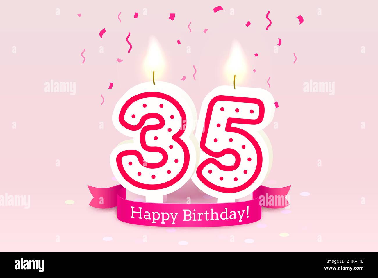 Happy Birthday years. 35 anniversary of the birthday, Candle in the ...
