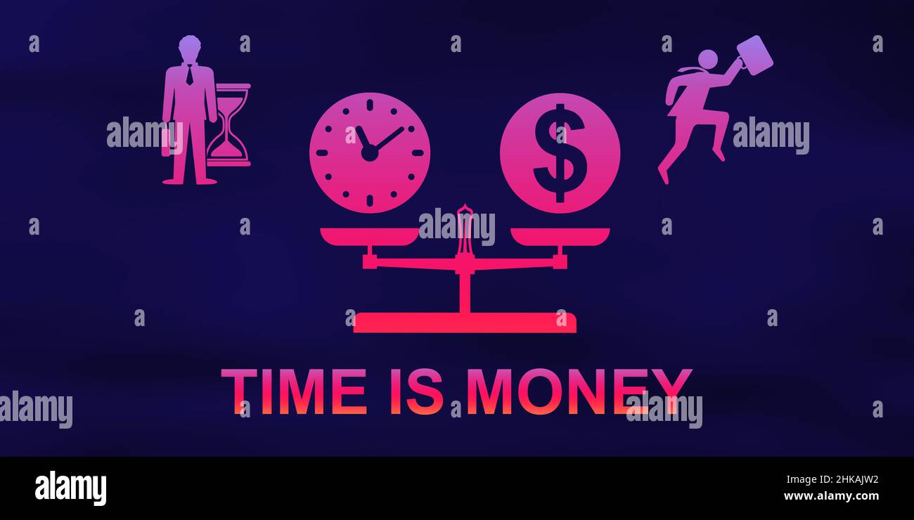 Illustration of a time is money concept Stock Photo - Alamy