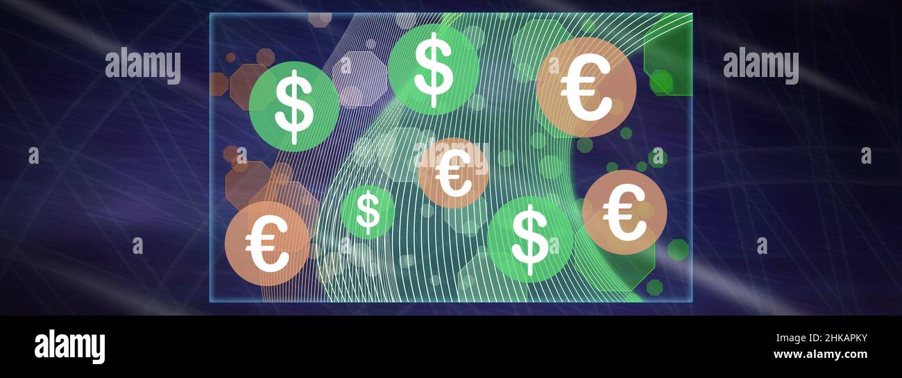 Illustration of a currency exchange concept Stock Photo - Alamy