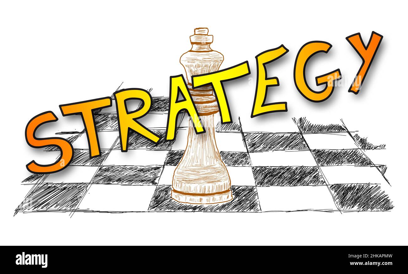 Strategy concept drawn on a white background Stock Photo - Alamy