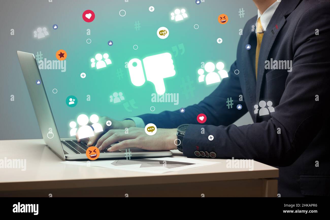 Hand surfing on the social media Stock Photo - Alamy