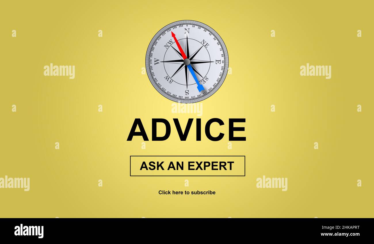Concept of advice on yellow background Stock Photo - Alamy