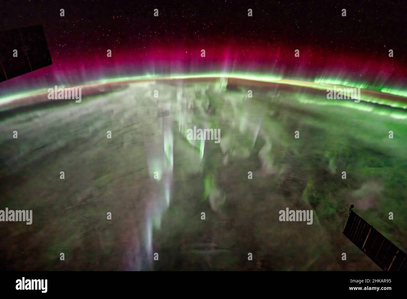 Aurora Borealis or Northern Lights. Digital enhancement of an image by ...