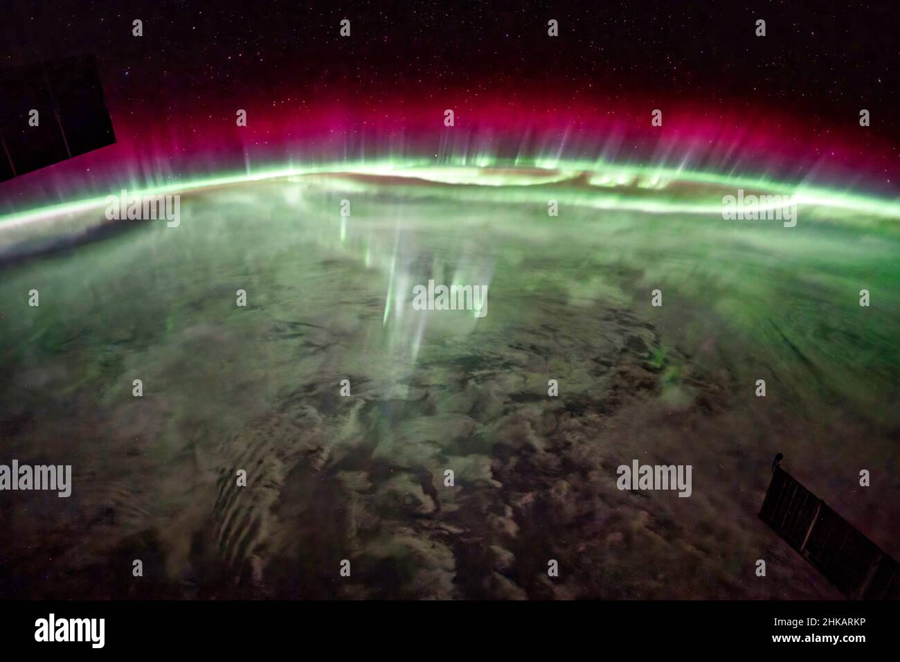 Aurora Borealis or Northern Lights. Digital enhancement of an image by ...