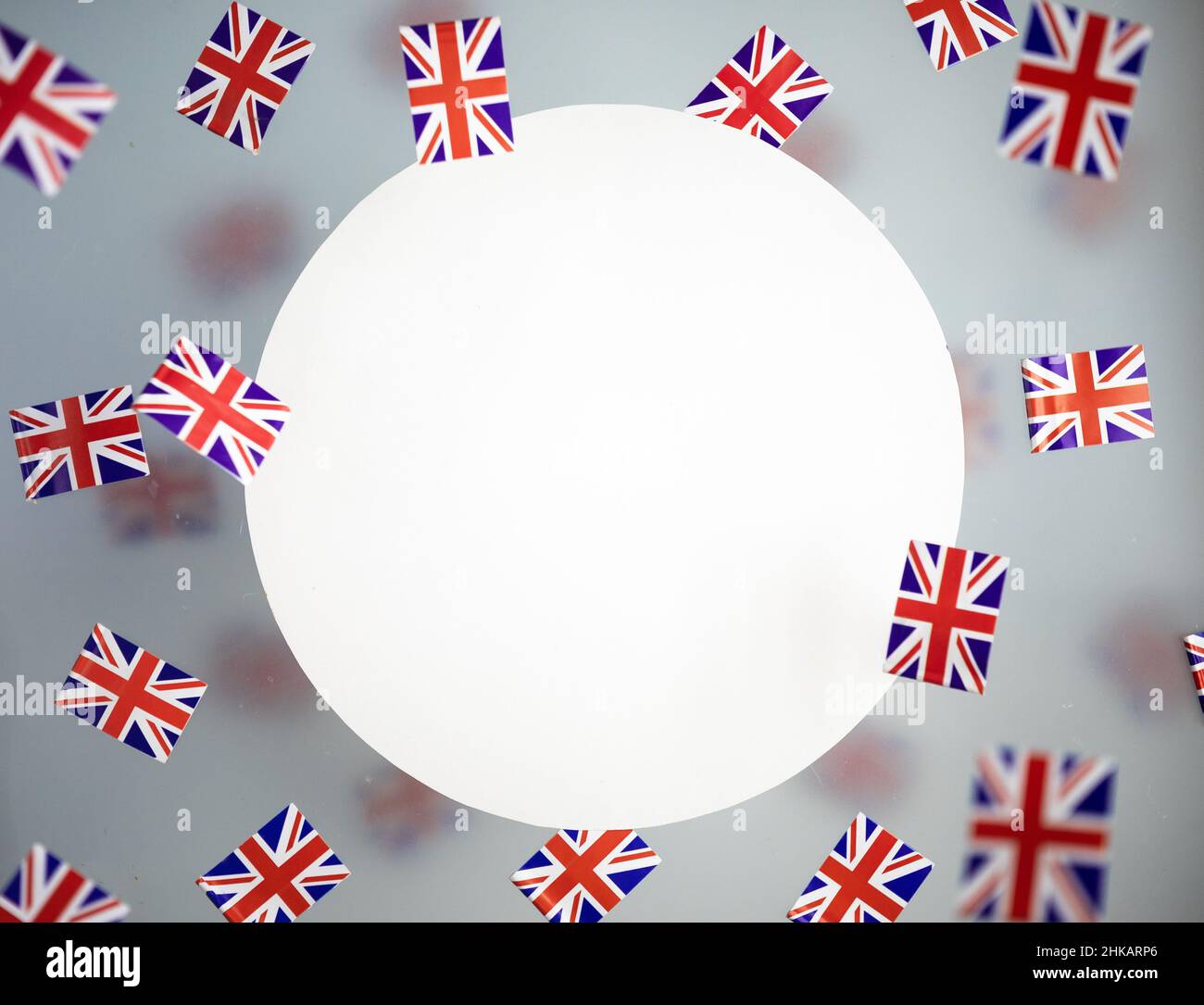 Great Britain, national holiday country. Mini flags on a transparent ...