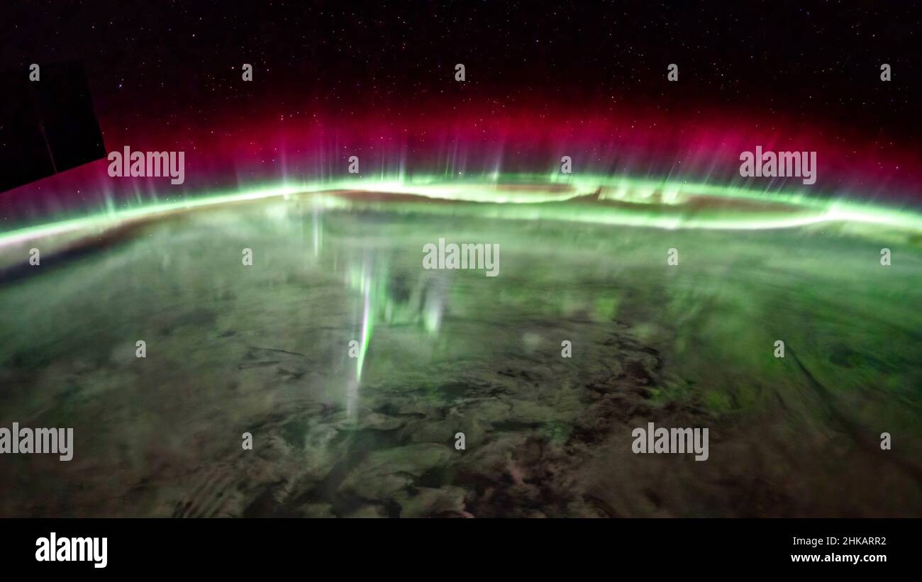 Aurora Borealis or Northern Lights. Digital enhancement of an image by ...