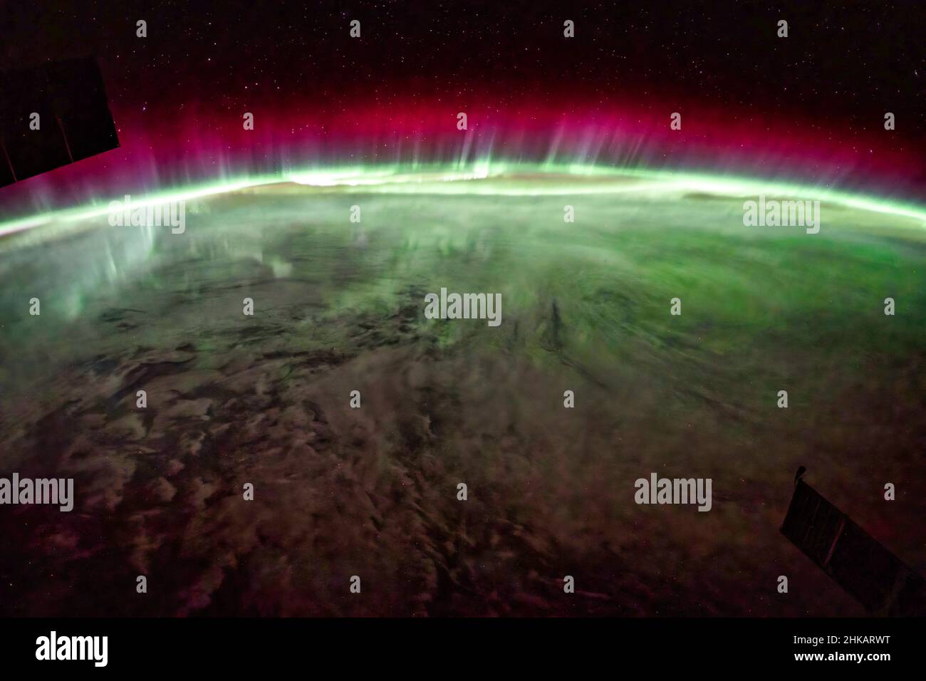 Aurora Borealis or Northern Lights. Digital enhancement of an image by ...