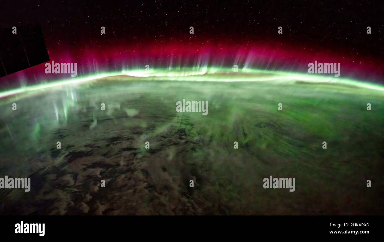 Aurora Borealis or Northern Lights. Digital enhancement of an image by ...