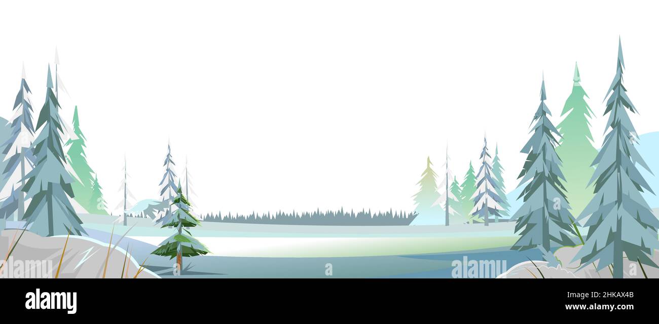 White winter nature foggy Stock Vector Images - Alamy