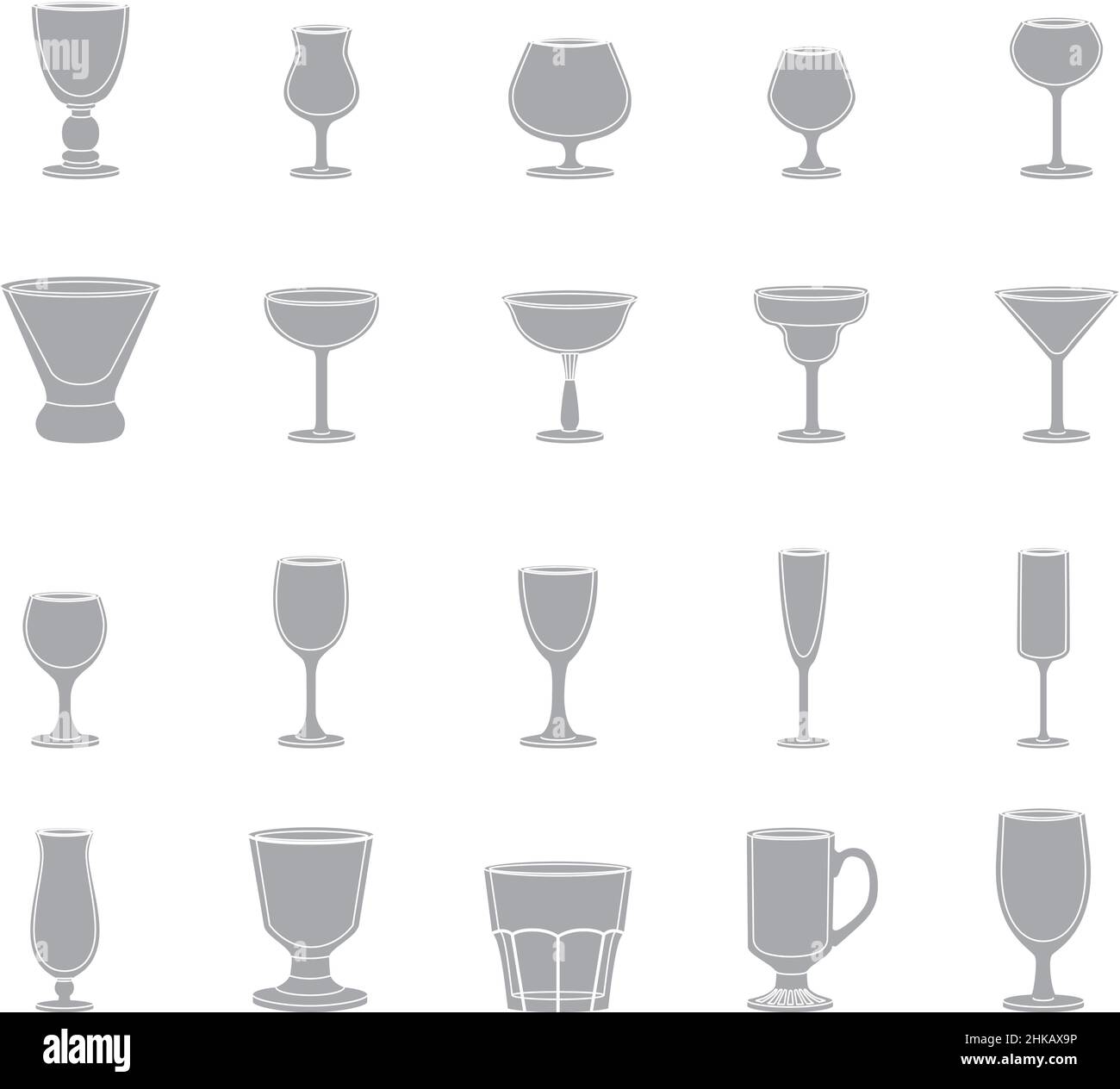 Vector line art set of alcohol glasses Stock Vector Image & Art - Alamy