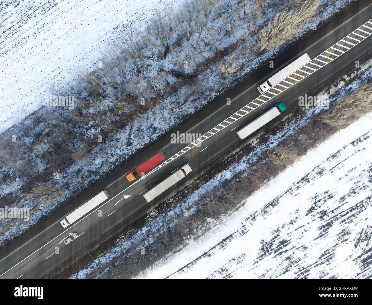 Aerial view lorry cargo hi-res stock photography and images - Alamy