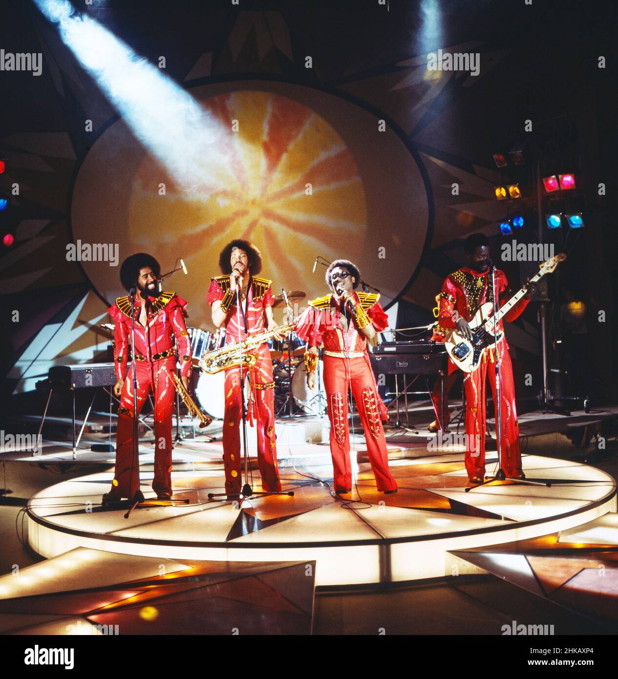 The Commodores, amerikanische Band aus Detroit, bei einem Auftritt im ...