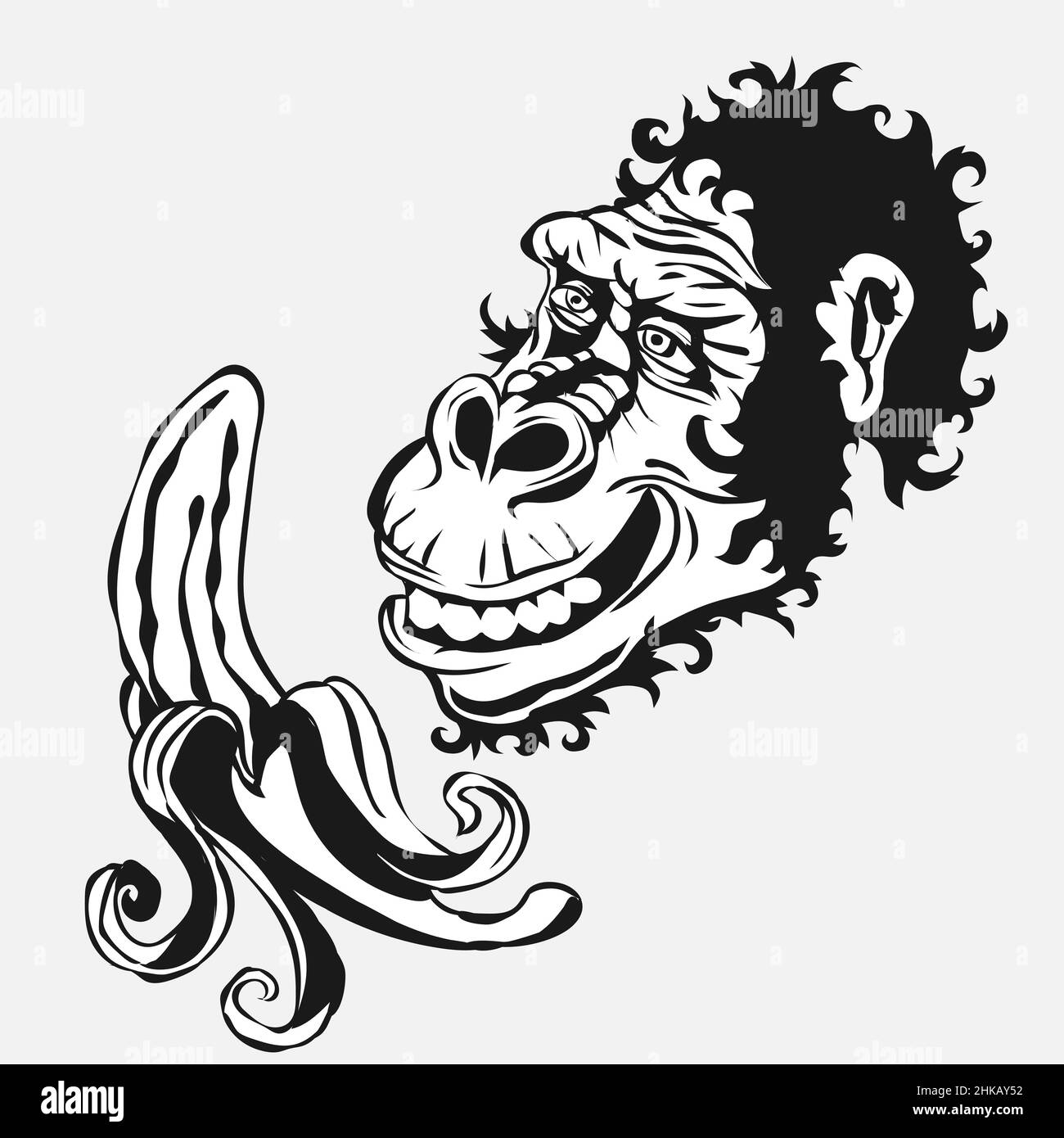 Monkey Head Silhouette