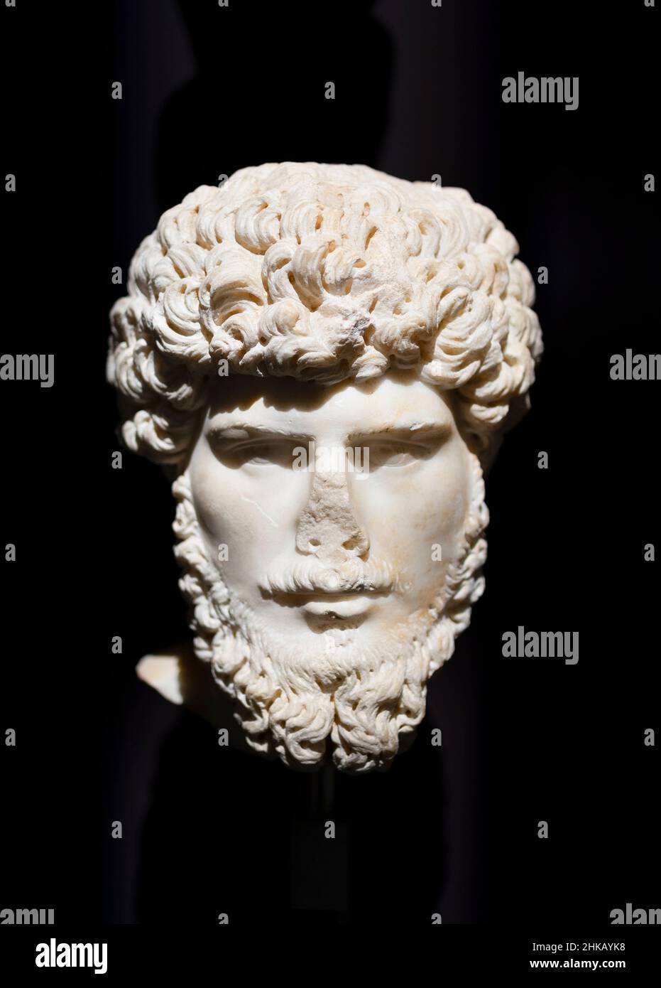 Marble Head of Roman Emperor Lucius Verus, Roman Period, (161-180 AD ...