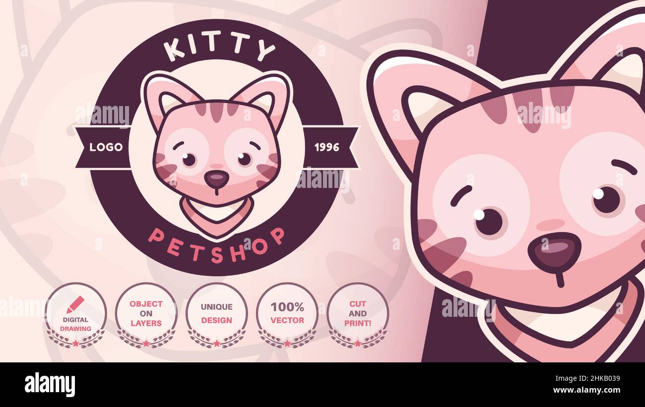 Cartoon character animal cat logo Stock Vector Image & Art - Alamy