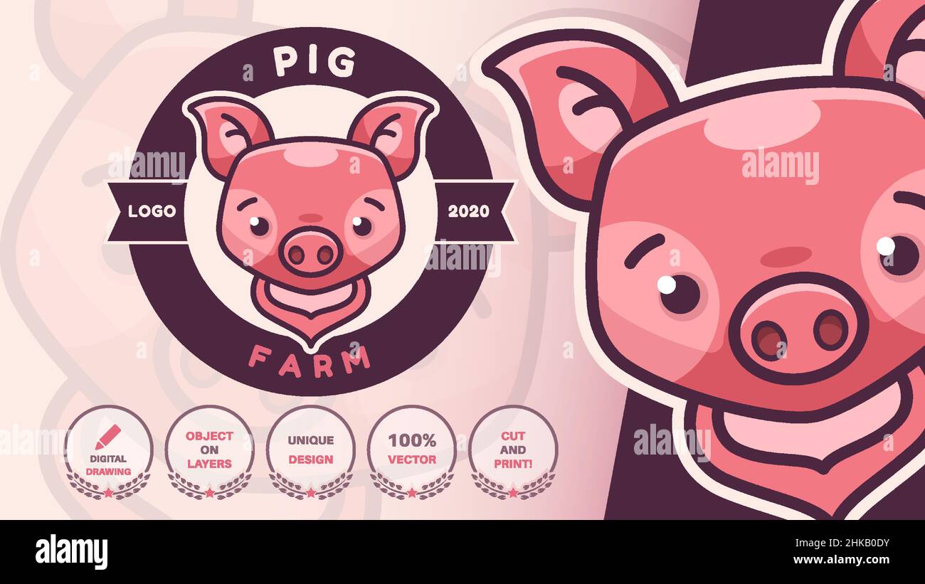 Cartoon character animal pig logo Stock Vector Image & Art - Alamy