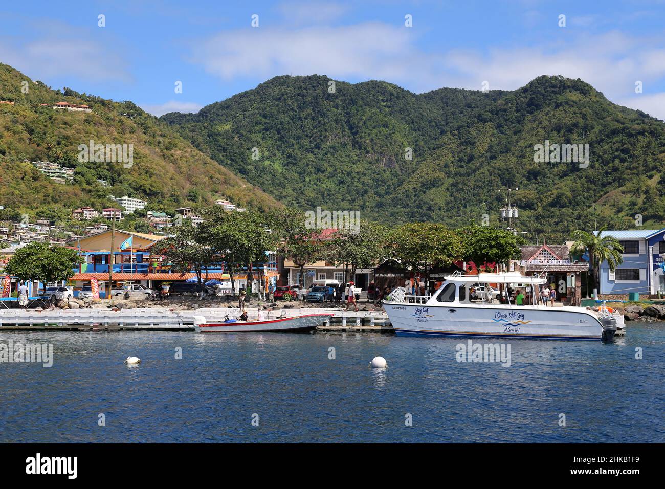 Soufrière waterfront, Saint Lucia, Windward Islands, Lesser Antilles ...