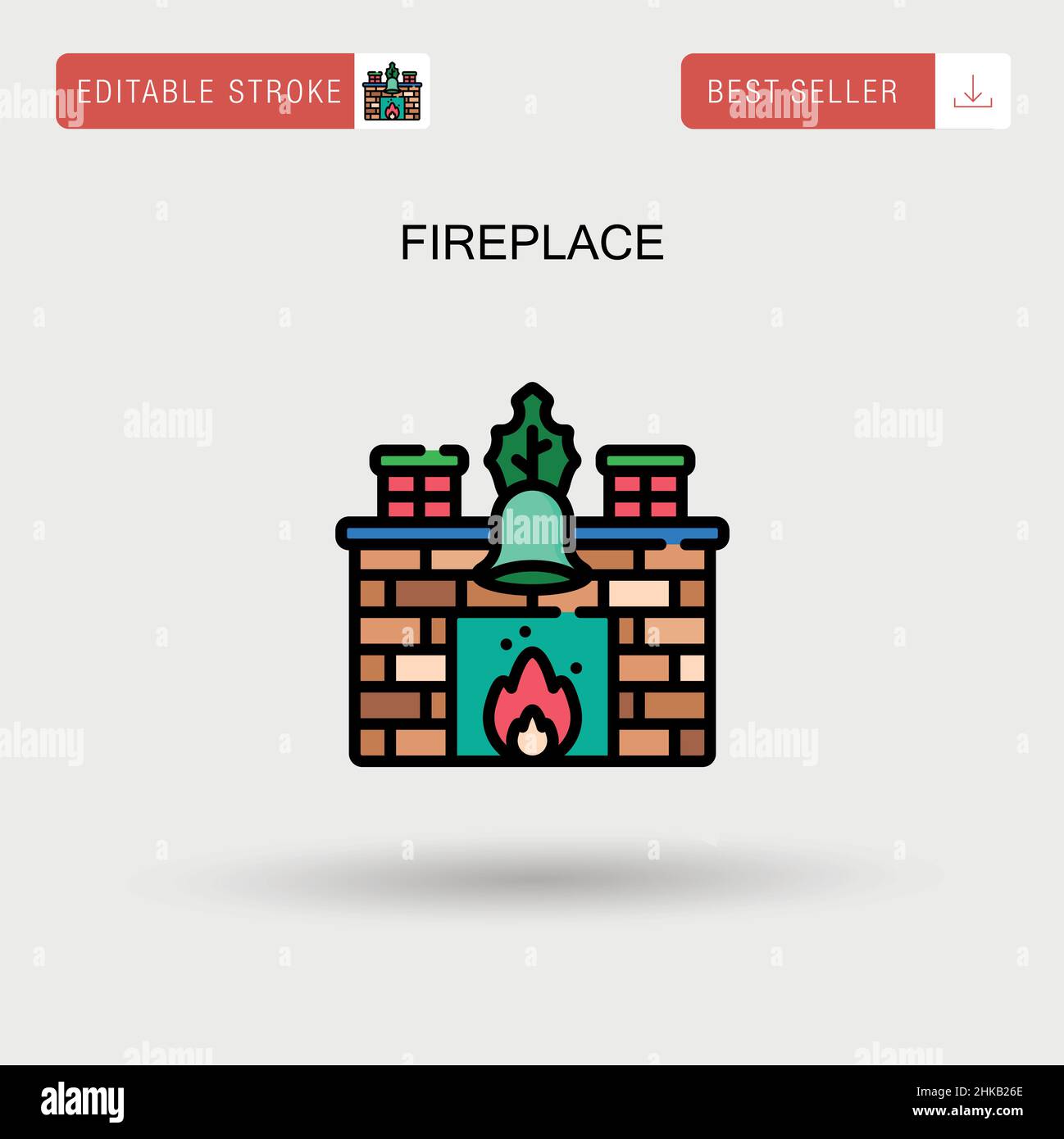 Fireplace Simple vector icon Stock Vector Image & Art - Alamy