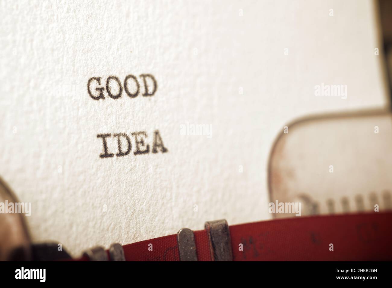 Good idea text written with a typewriter Stock Photo - Alamy