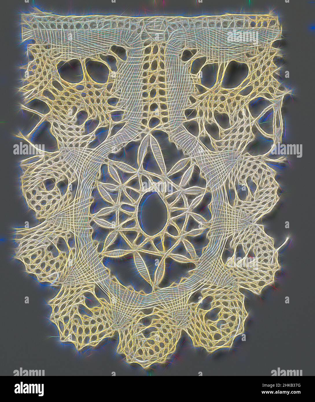 Inspired by Strip of bobbin lace with lobed oval scallop with star or ...