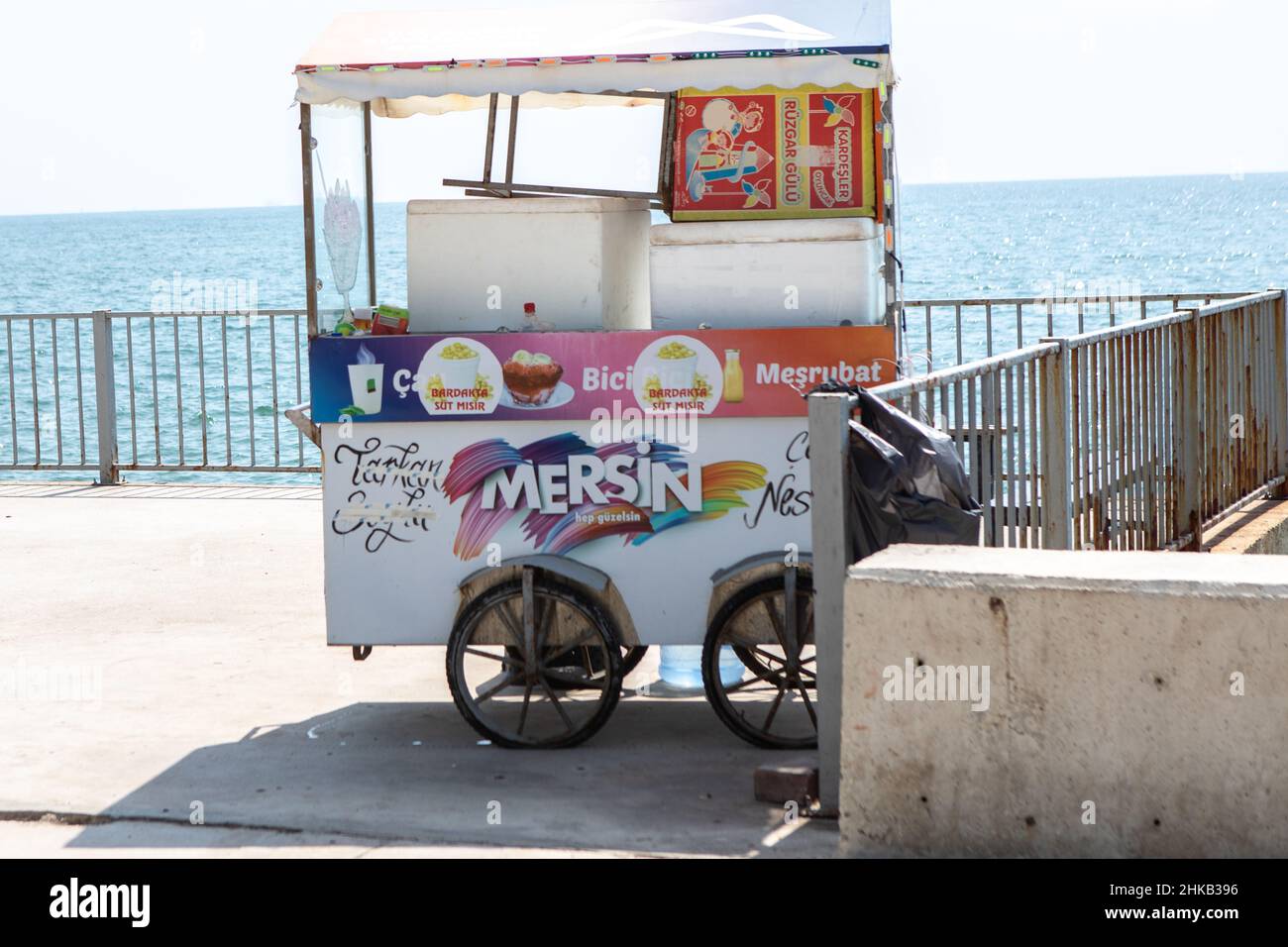 Mersin, Turkey – November 2020. sunny beach and promenade at Mersin ...