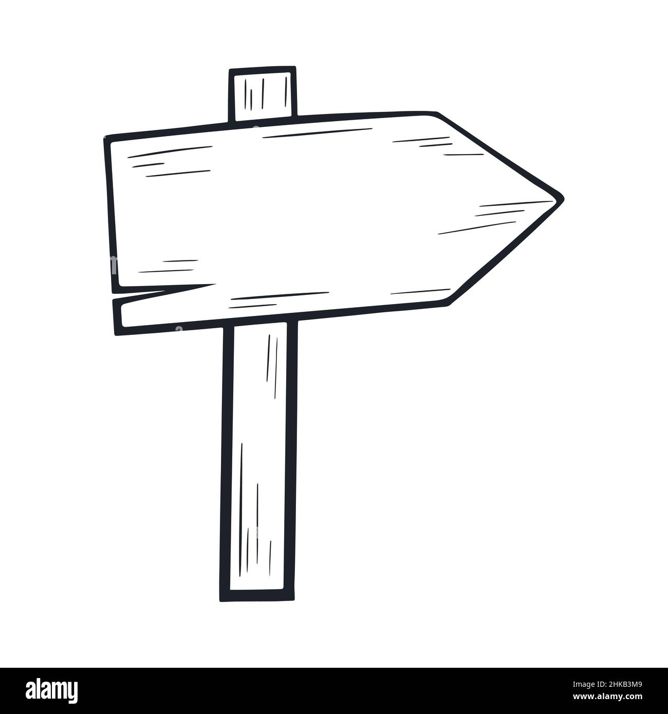 Wooden sign pointer to right doodle style Stock Vector Image & Art - Alamy