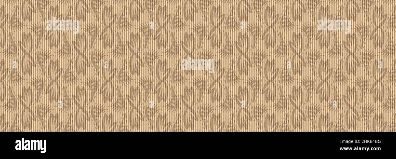 Ecru recycled corrugated card paper border texture. Patterned neutral ...
