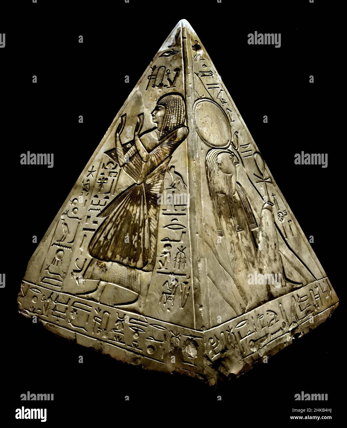 Egyptian Pyramidion of Ramose Limestone, New Kingdom, 19th, Nineteenth ...