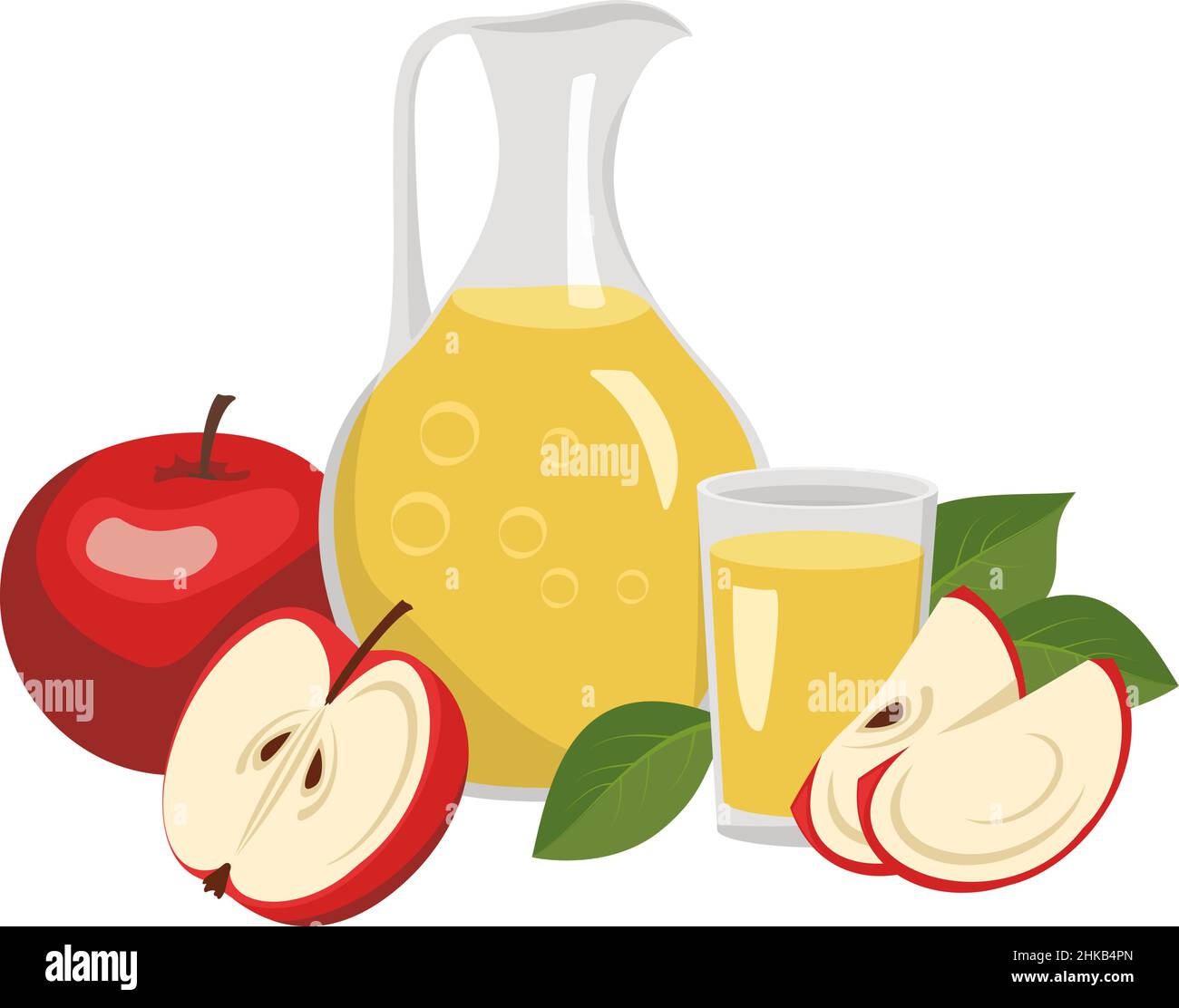 Glass fresh organic apple Stock Vector Images - Alamy