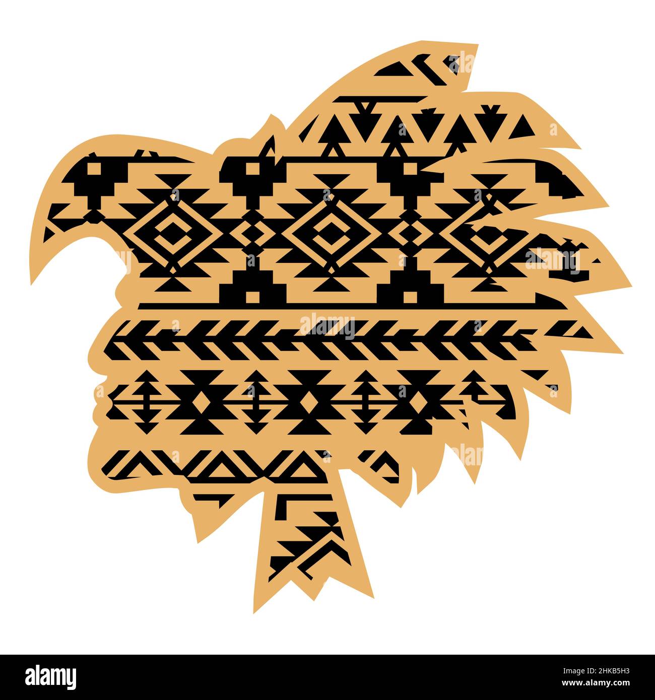 Aztec Tribal warrior with aztec Southwest pattern. Vector illustration ...