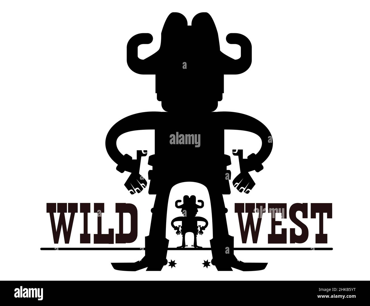 Gunfighters. Cowboys with guns. Wild west gunslingers shoots pistols ...