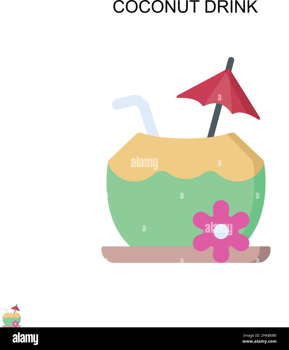 Coconut drink Simple vector icon. Illustration symbol design template ...