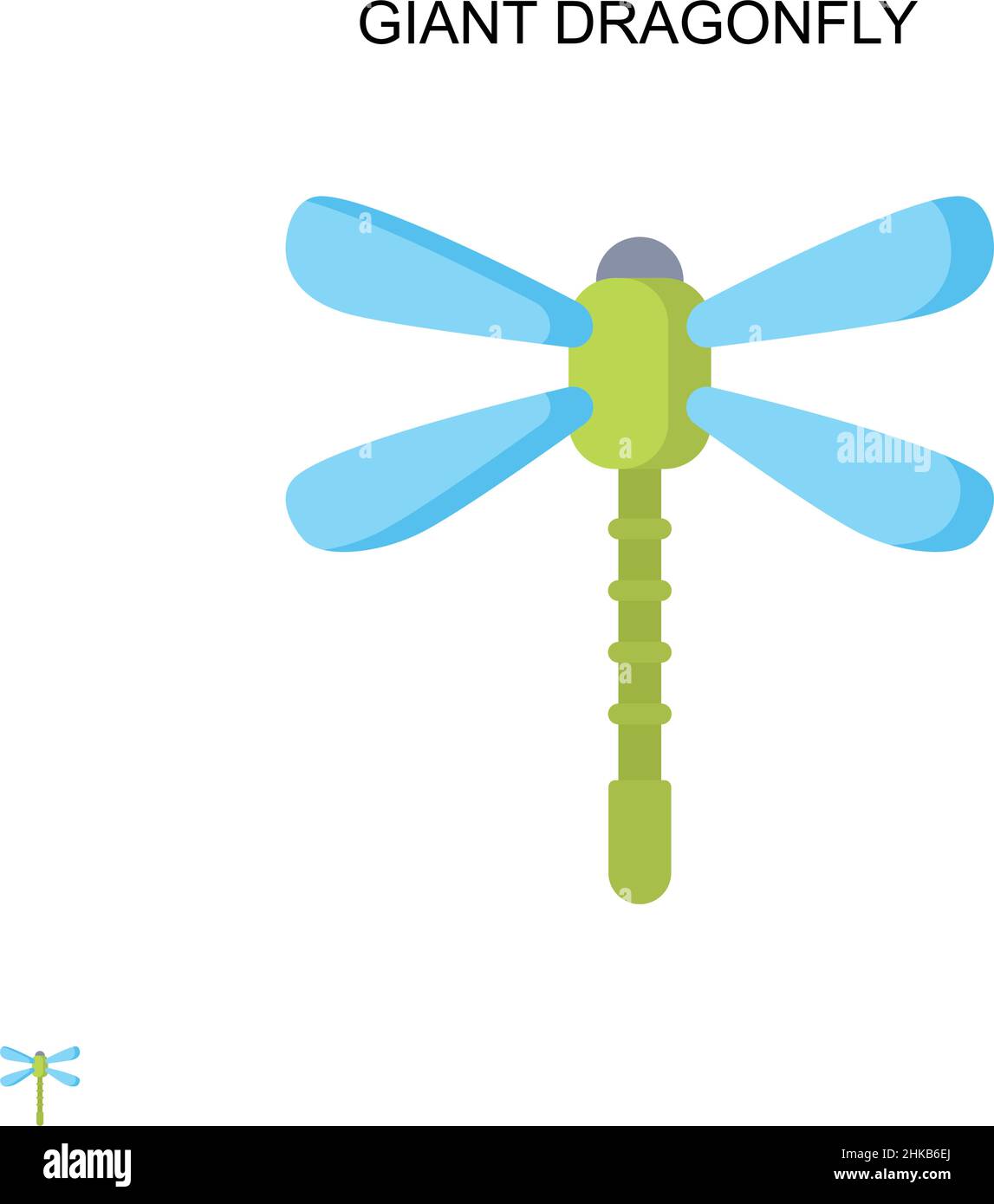 Giant dragonfly Simple vector icon. Illustration symbol design template ...