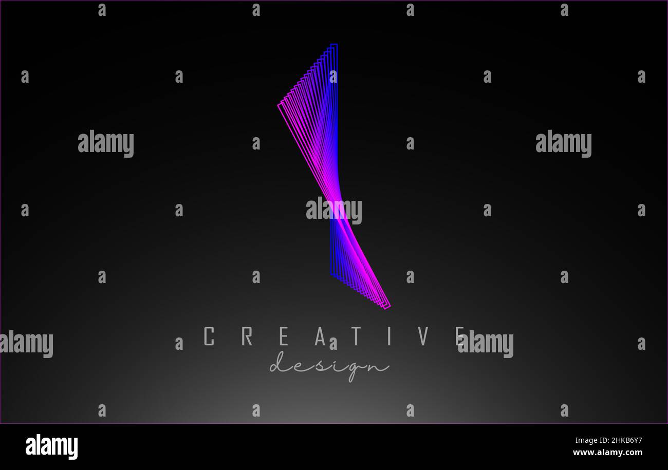 Outline letter I Logo with geometric design. Creative vector ...