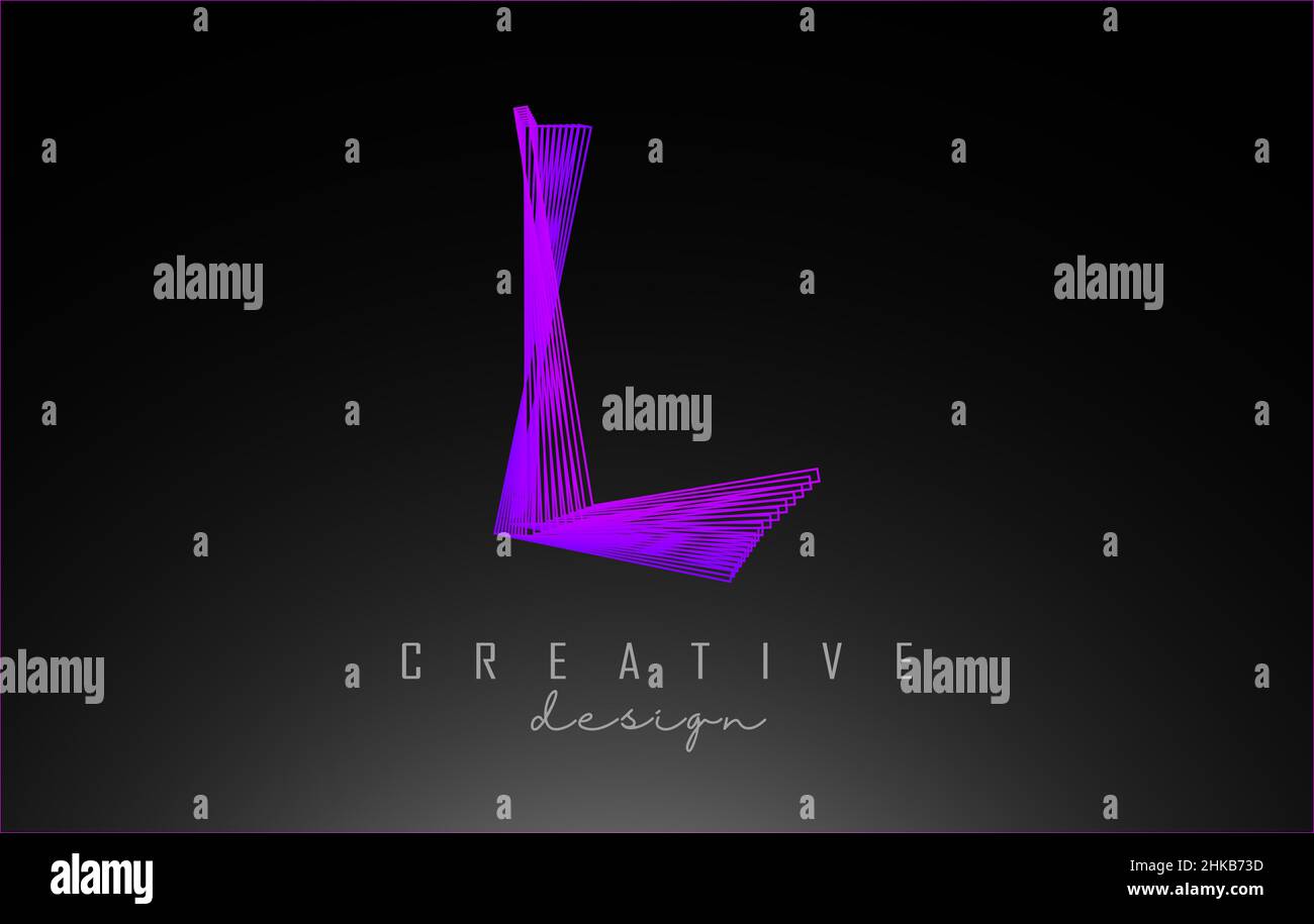 Outline letter L Logo with geometric design. Creative vector ...