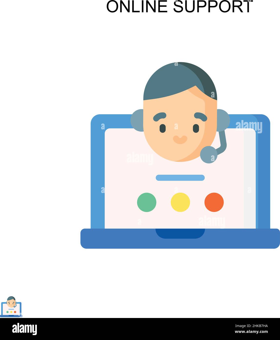 Online support Simple vector icon. Illustration symbol design template ...