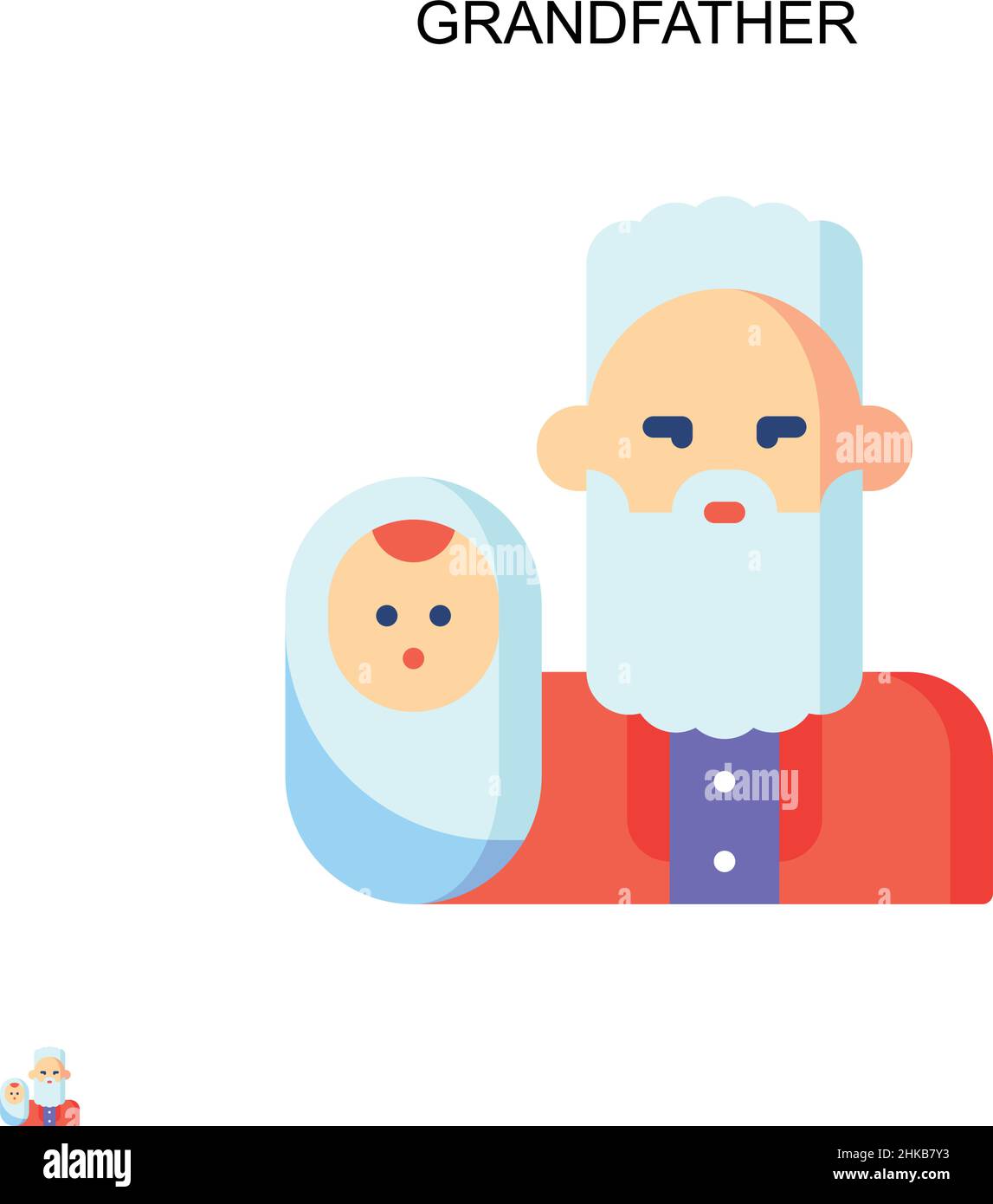 Grandfather Simple vector icon. Illustration symbol design template for ...