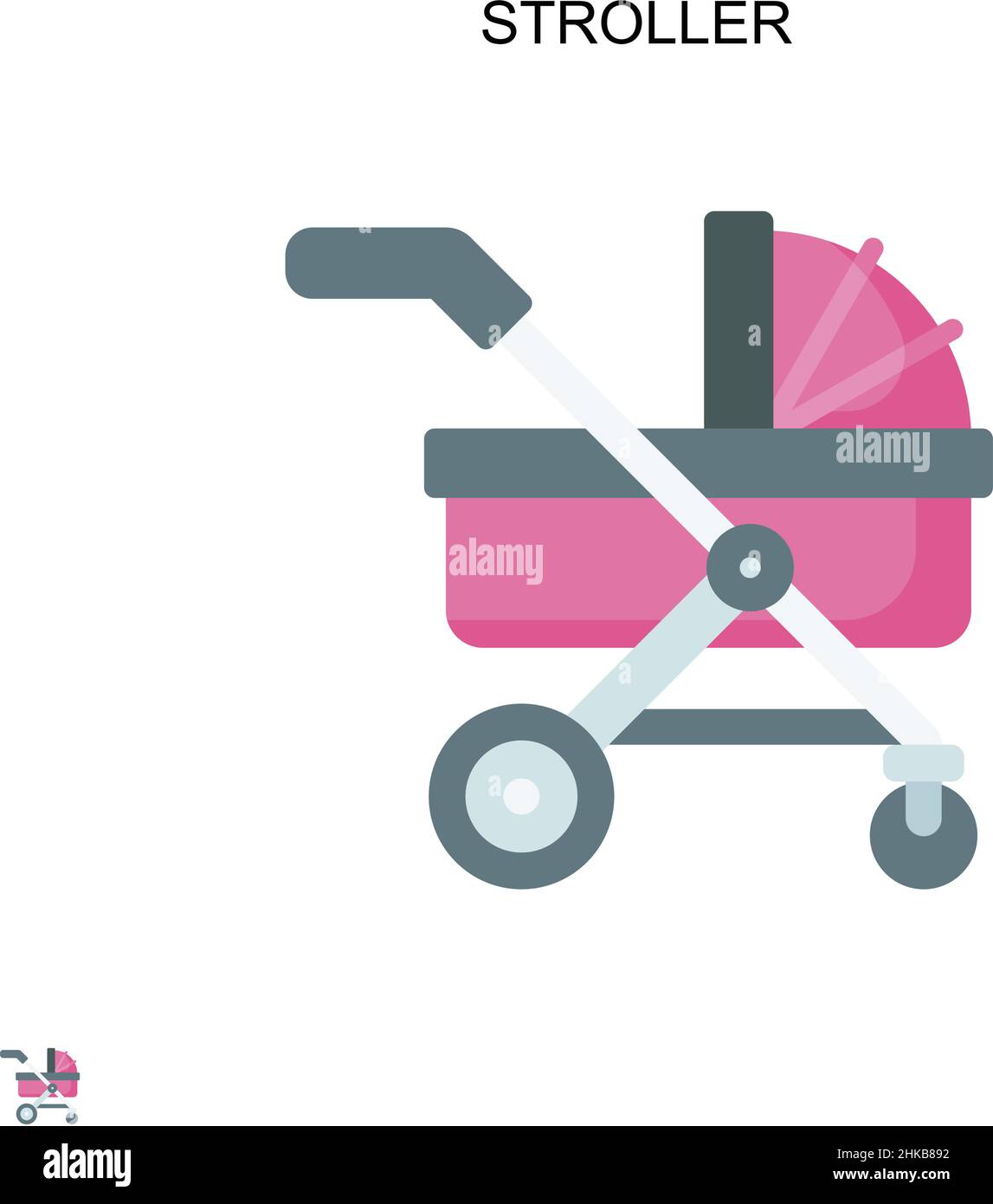 Stroller Simple vector icon. Illustration symbol design template for ...