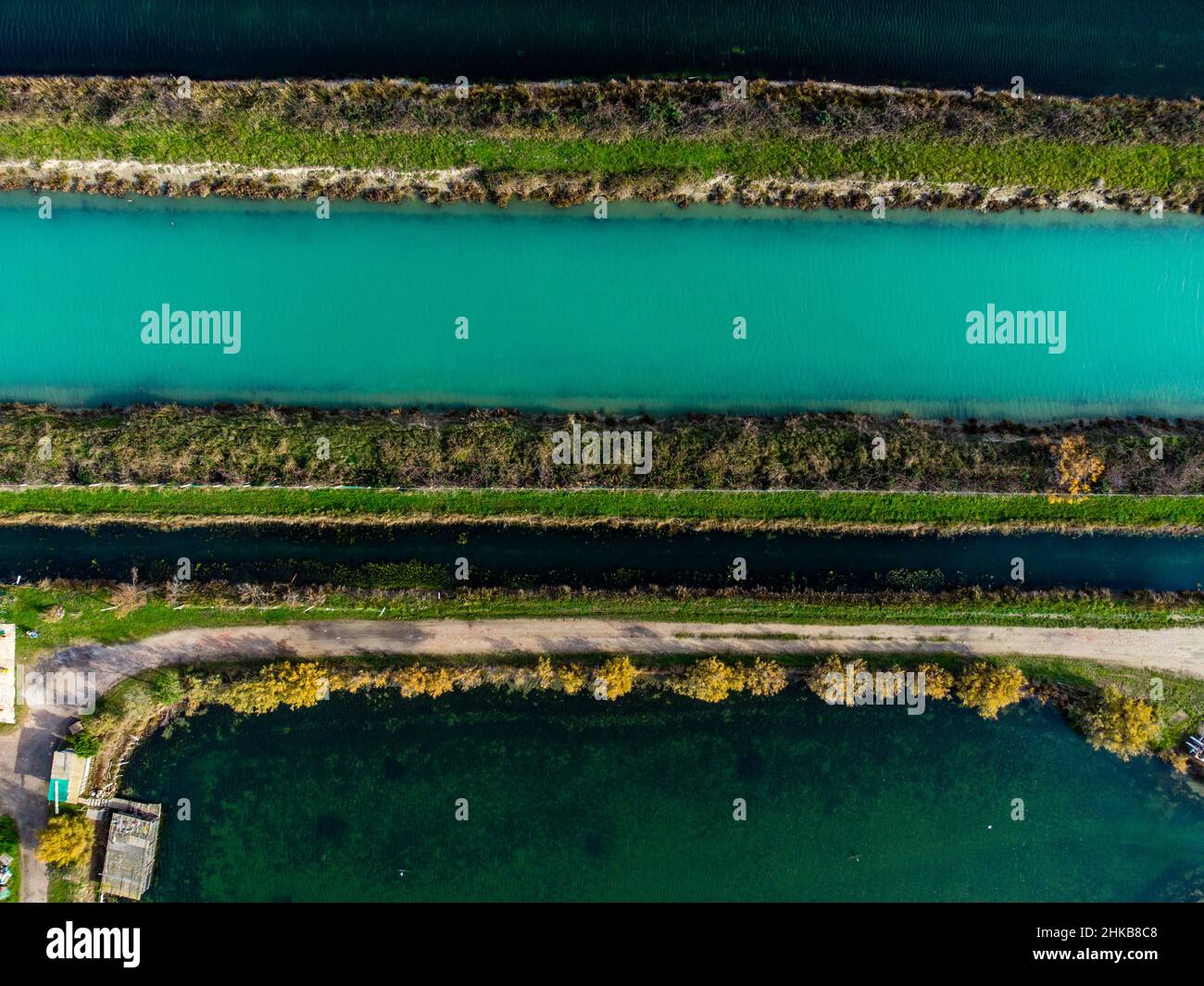 Lidos of Comacchio seen from above Stock Photo - Alamy